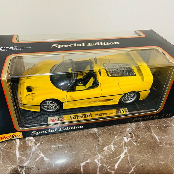 maisto | Toys | Vintage Maisto Diecast 18 Scale 1995 Ferrari F5 Yellow ...